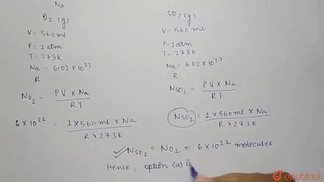 560 mL of oxygen gas (molar mass = 32 gm) at S.T.P contains 6 xx 10^(2