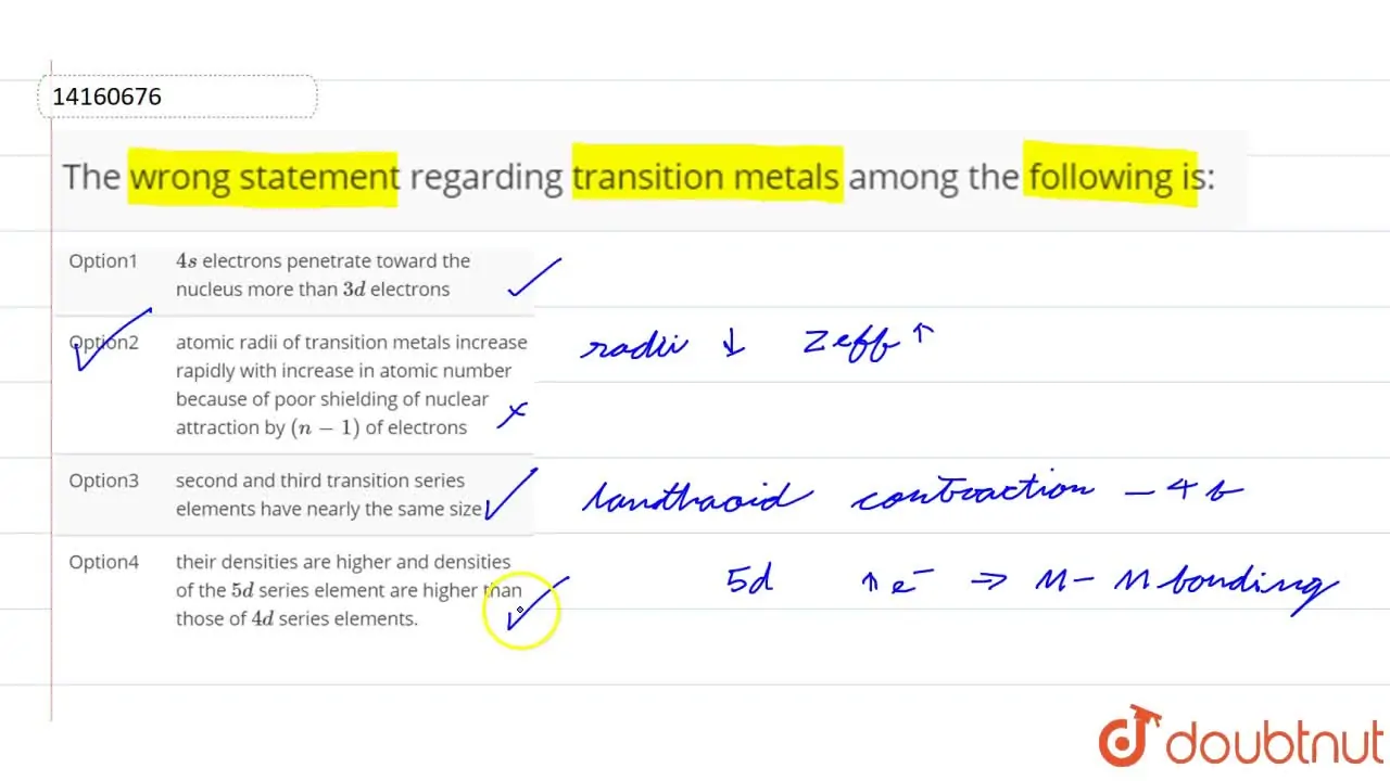 second and third transition series elements have nearly the same size