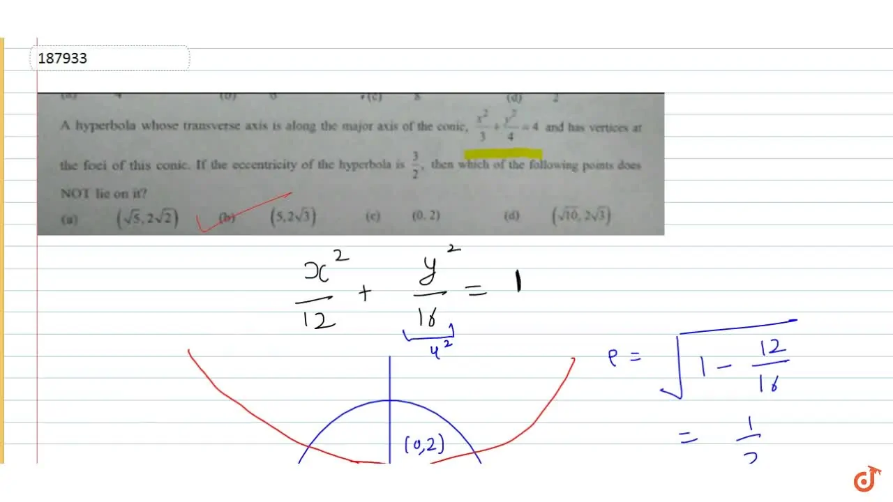 A hyperbola whose transverse axis is along the major axis of the conic