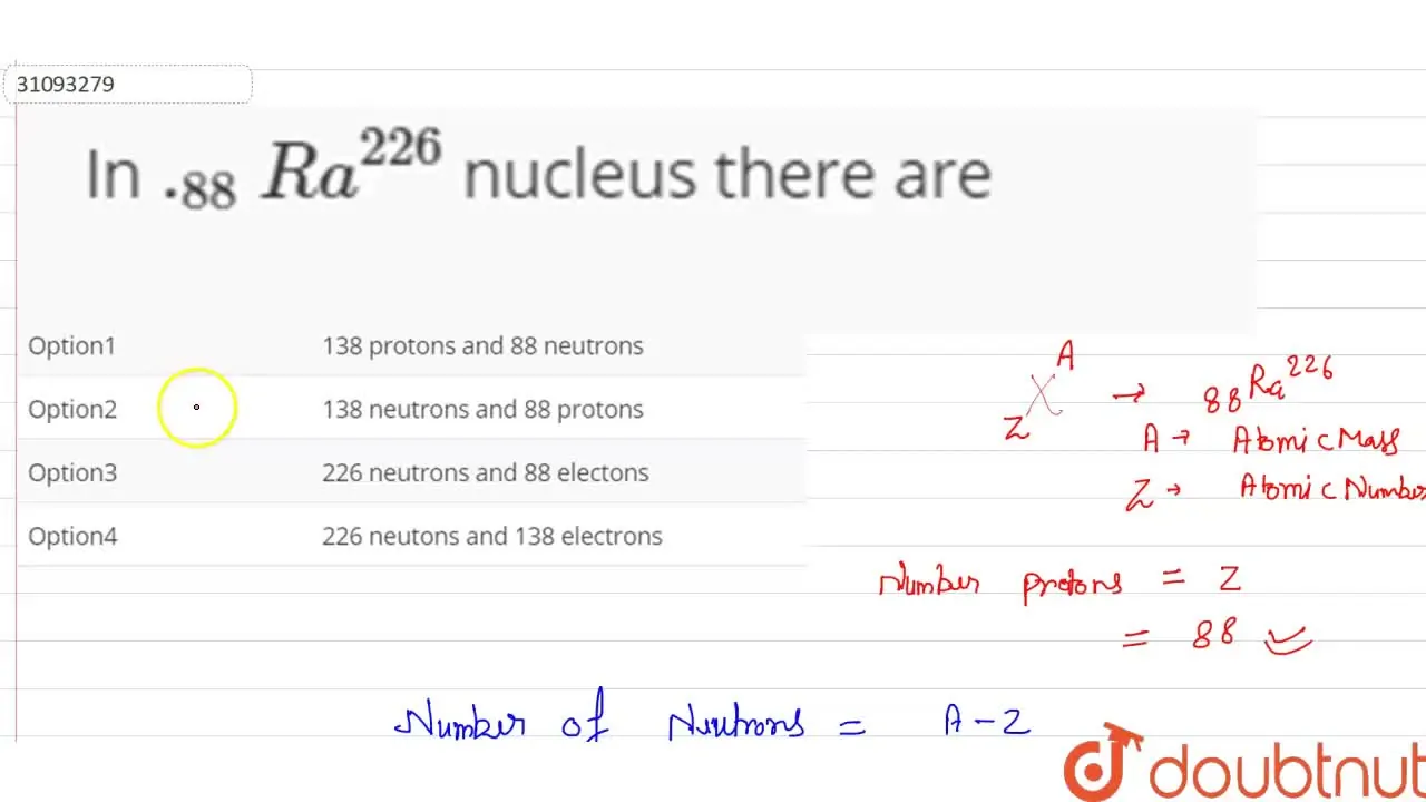 In "".(88)Ra^(226) nucleus there are