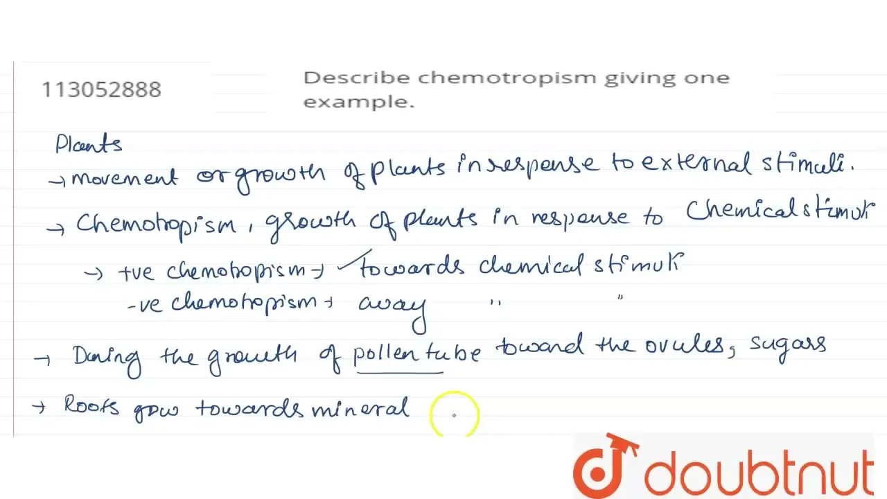 Describe chemotropism giving one example.