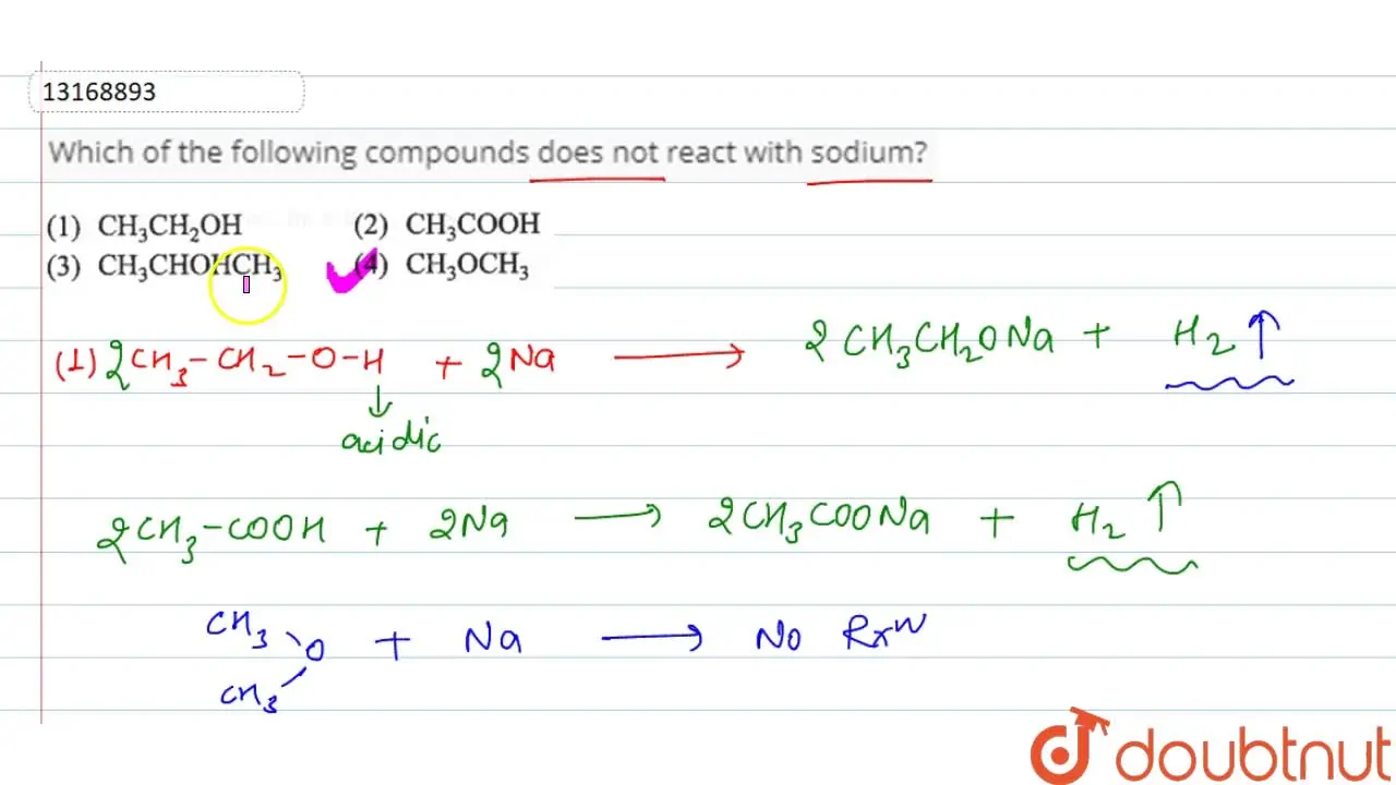 Which of the following compounds does not react with sodium?