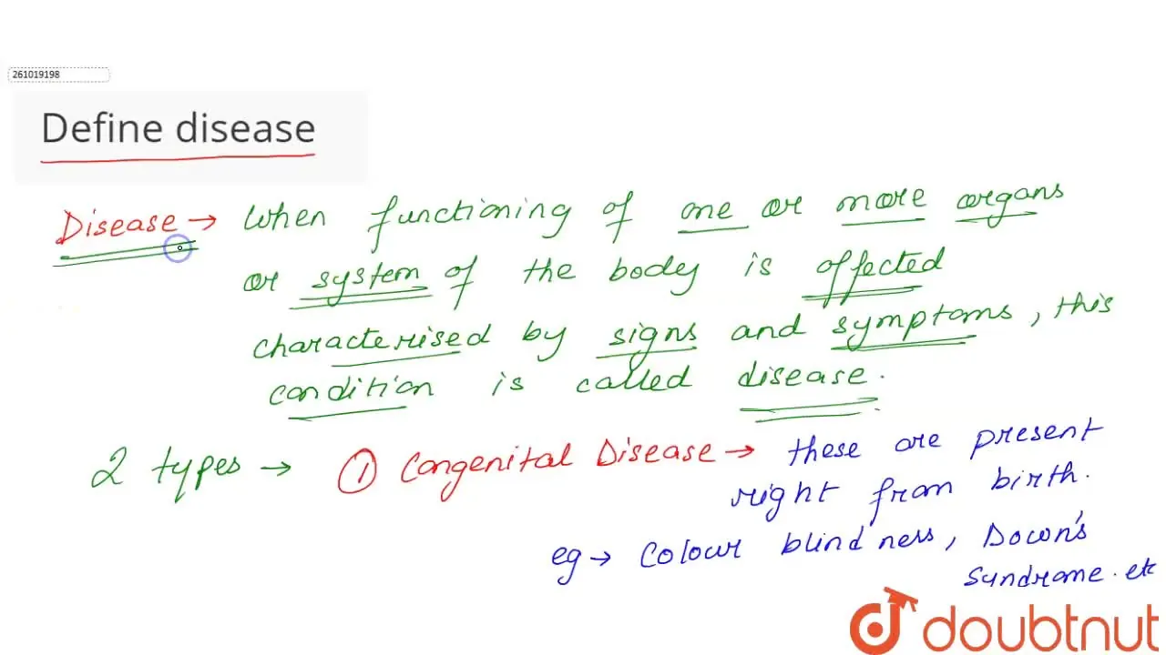 [Solved] Define disease