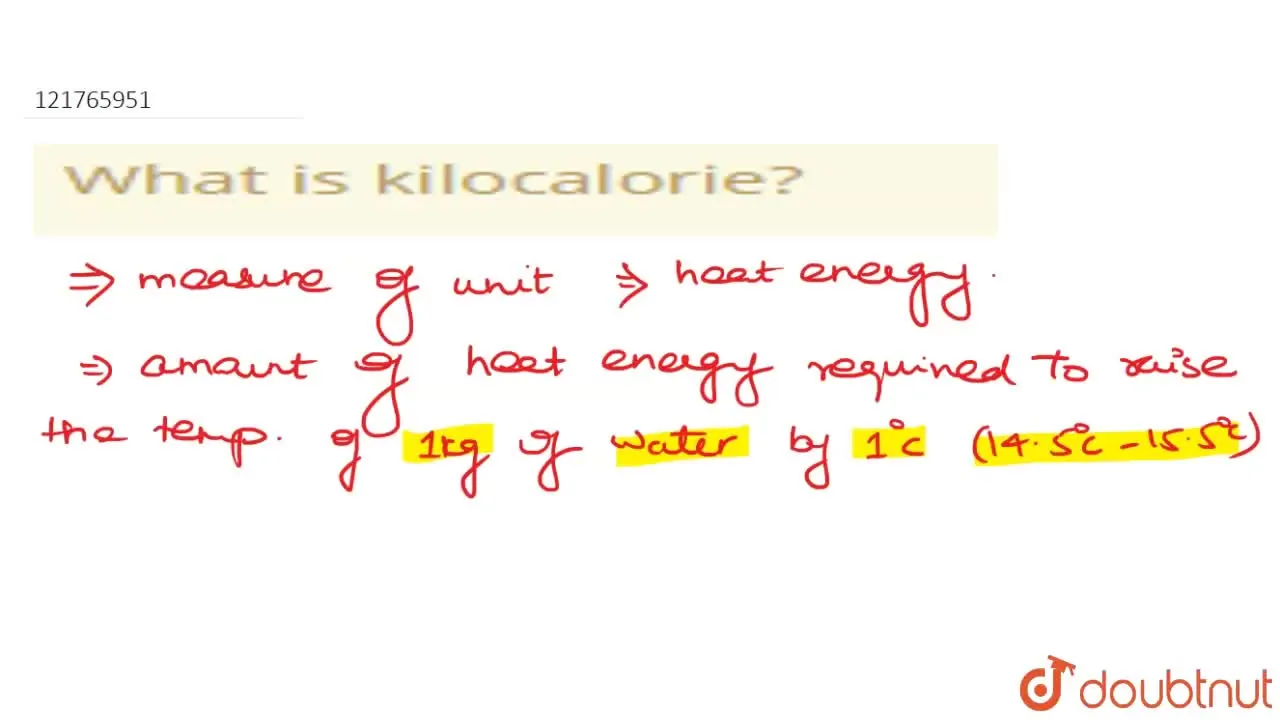 [Tamil] What is kilocalorie?