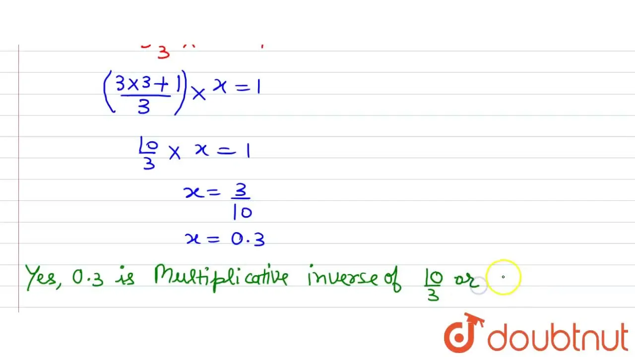 Is 0.3 the multiplicative inverse of (3)1/3 ? Why or why not?