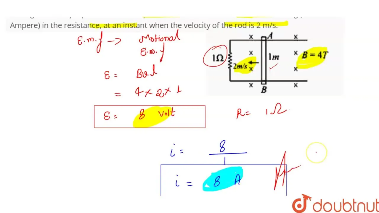 Two fixed long parallel horizontal rails, a distance 1 m apart are joi