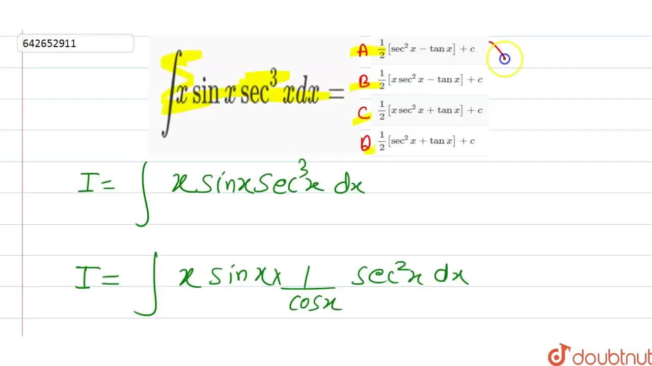 int x sin x sec^(3) x dx