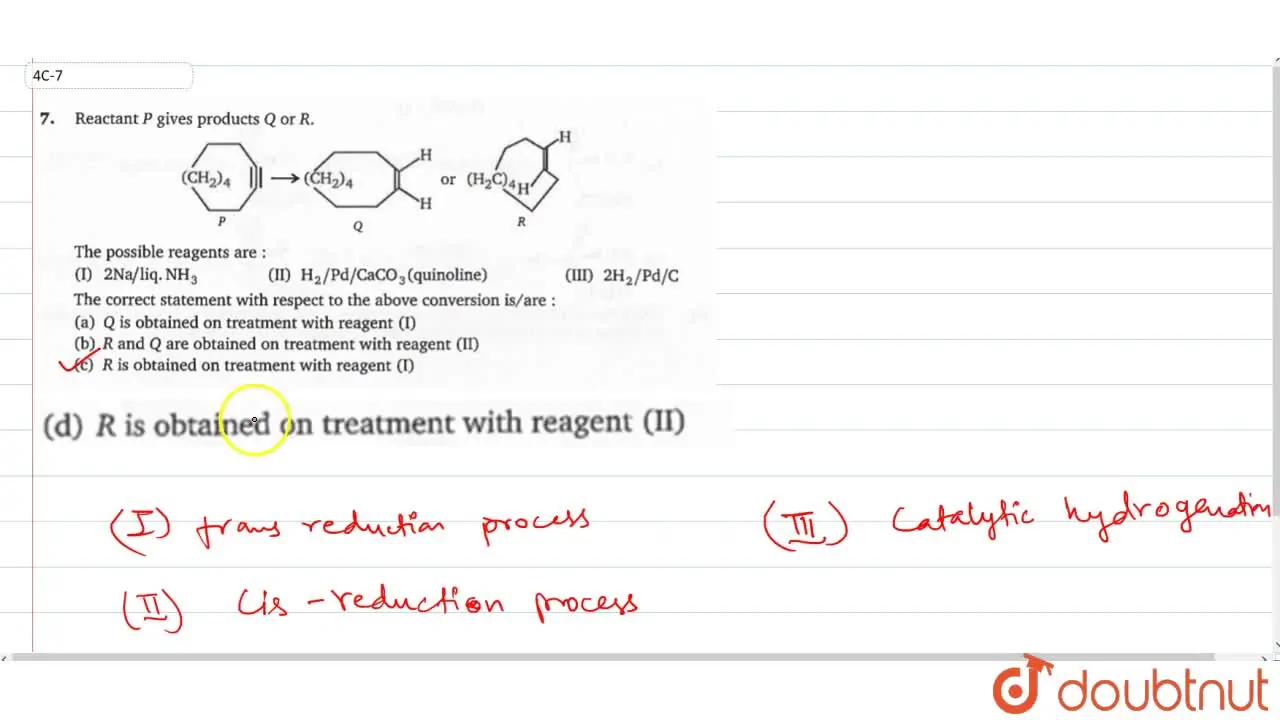 R is obtained on treatment with reagent (I)