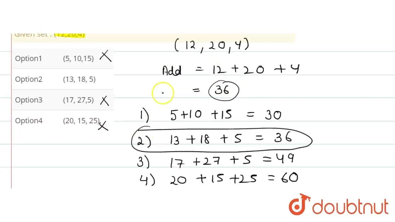 Choose the set of numbers from the four alternatives which is similar