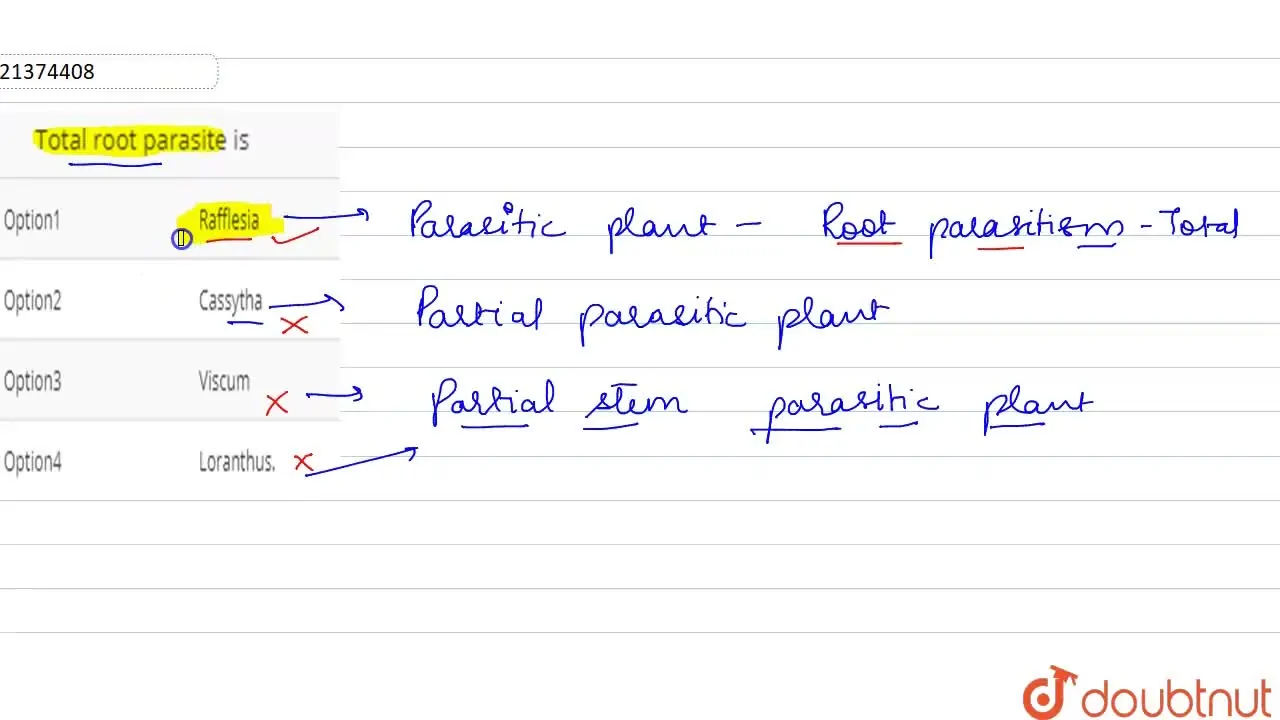 Total root parasite is