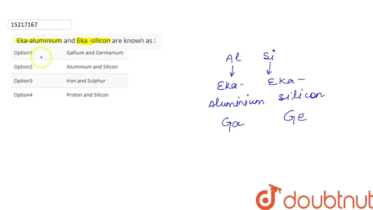 Eka-aluminium and Eka -silicon are known as