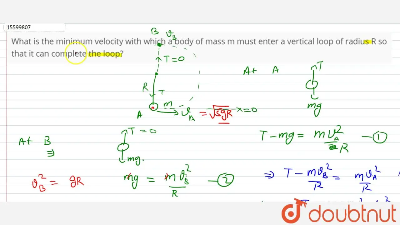 What is the minimum velocity with which a body of mass m must enter a