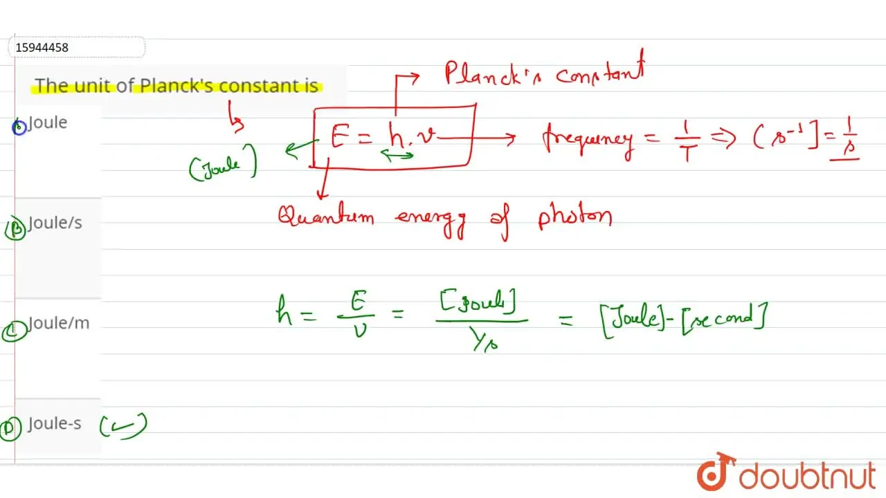 The unit of Planck's constant is