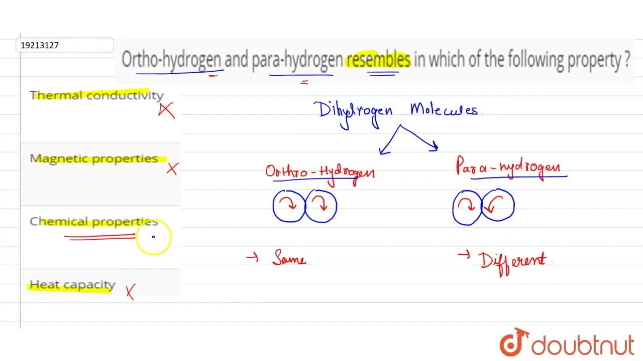 Ortho-hydrogen and para-hydrogen resembles in which of the following p