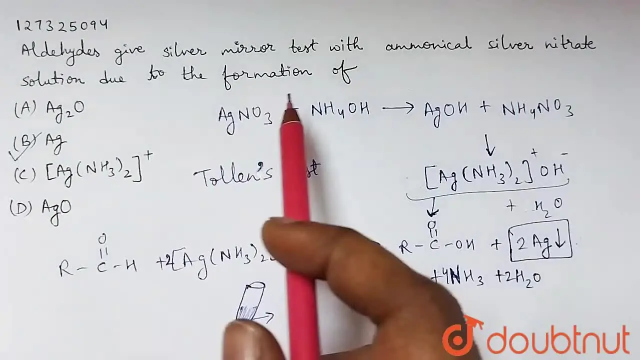 Aldehydes gives silver mirror test with ammonical silver nitrate solut
