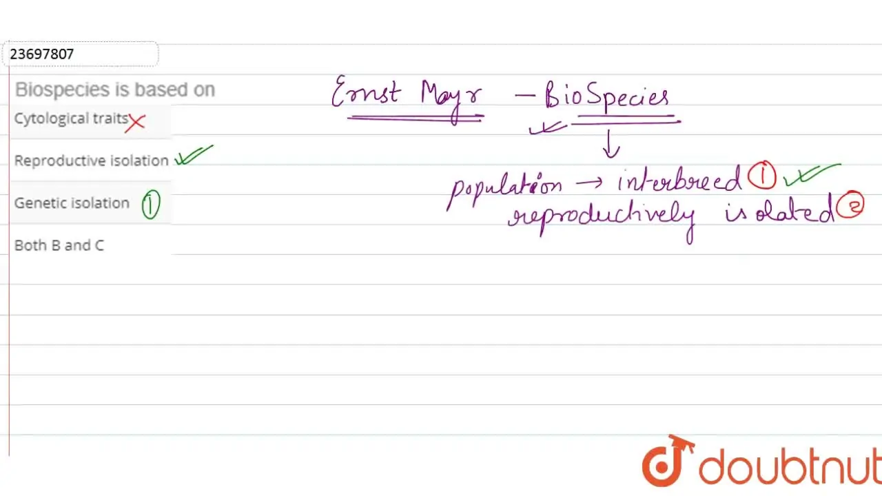 Biospecies is based on