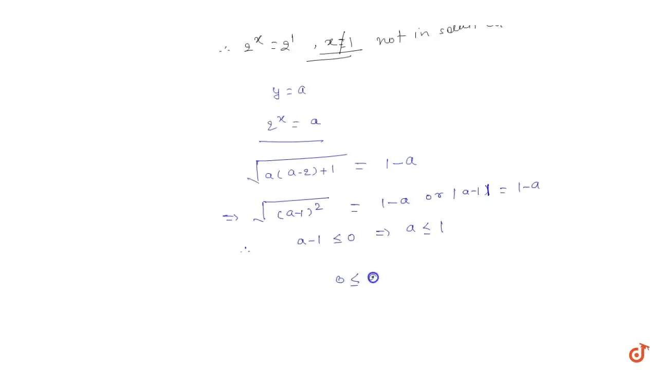 Solve the equation sqrt(a(2x^x-2)+1)=1-2^x ,x in Rdot