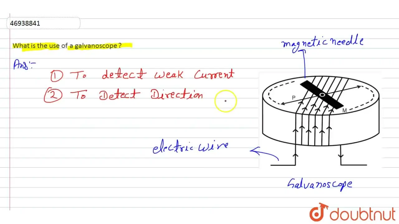 What is the use of a galvanoscope