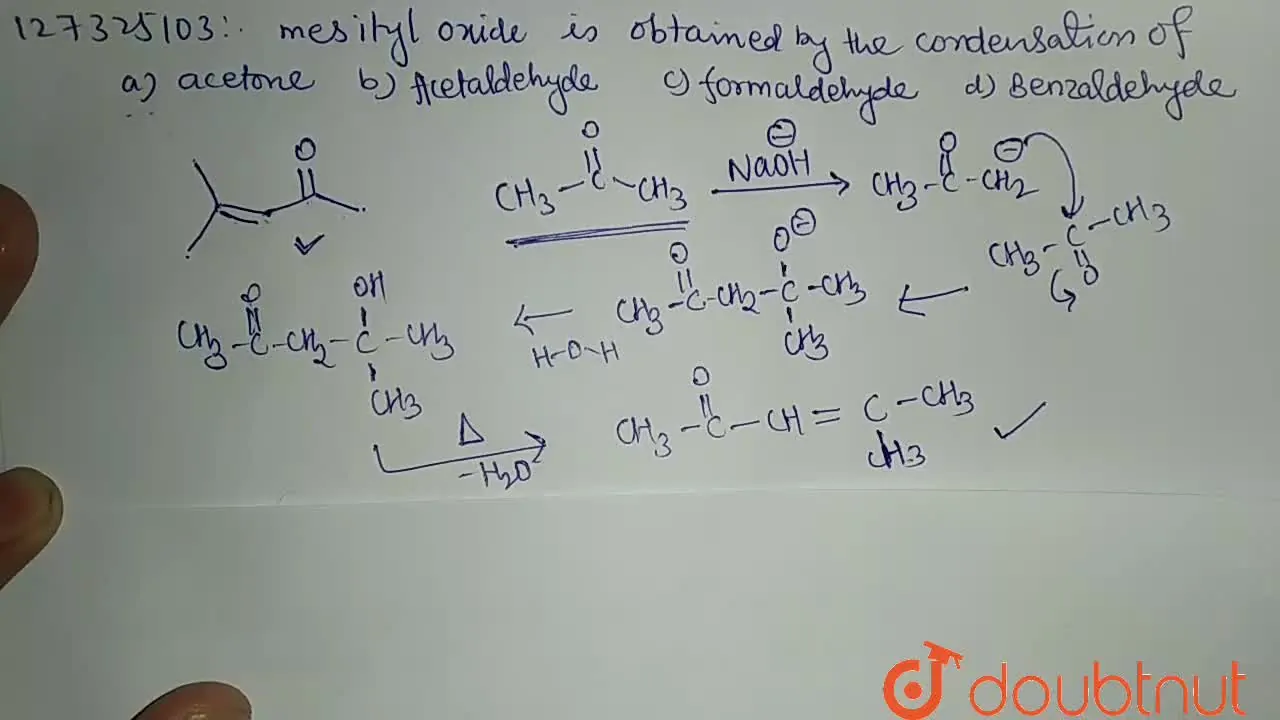 Mesityl oxide is obtained by the condensation of