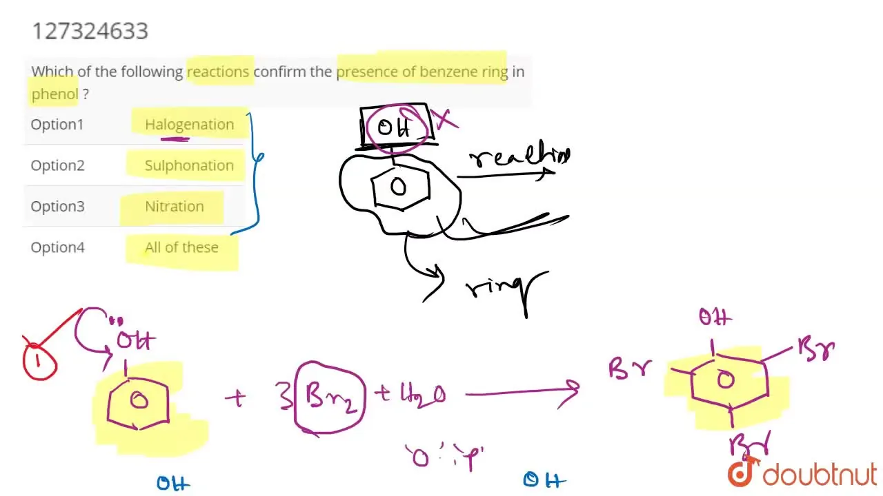 Which of the following reactions confirm the presence of benzene ring