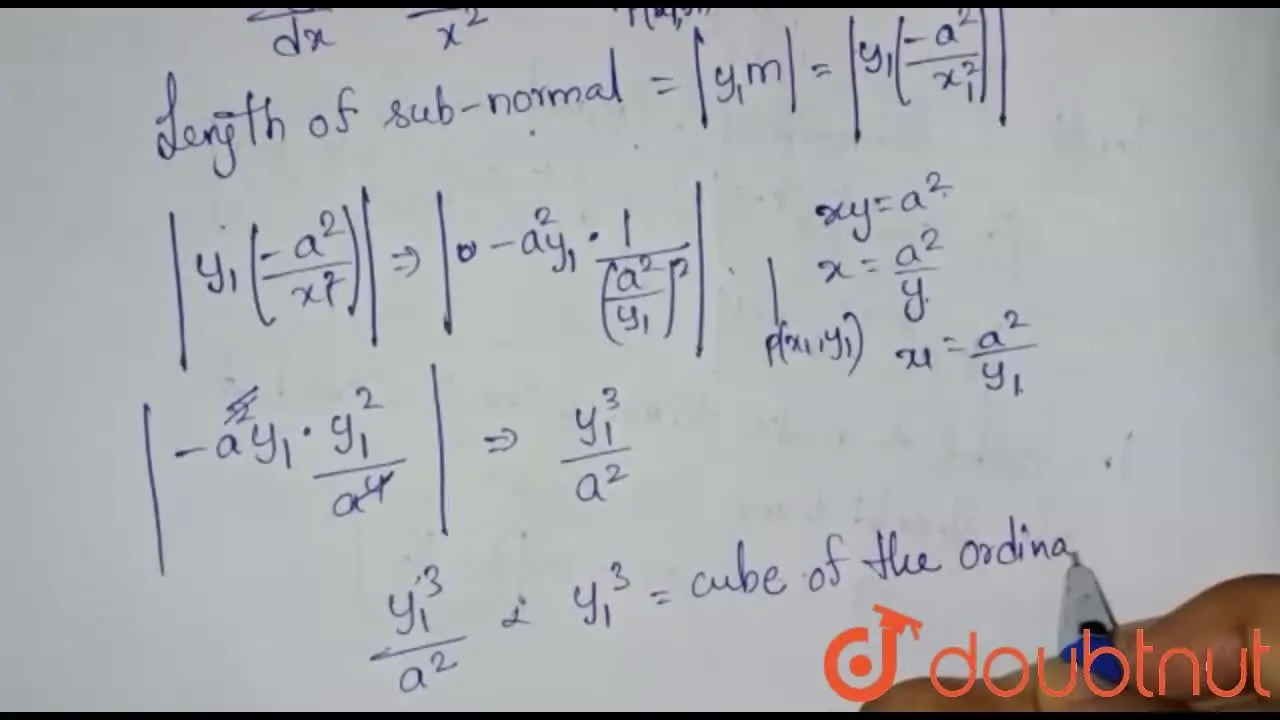 [Telugu] Show that the length of subnormal at any point on the curve x