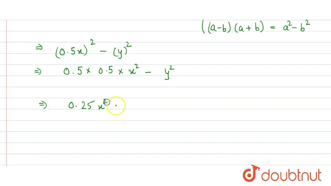 Multiply (0. 5 x-y)\ b y\ \ (0. 5 x+y)