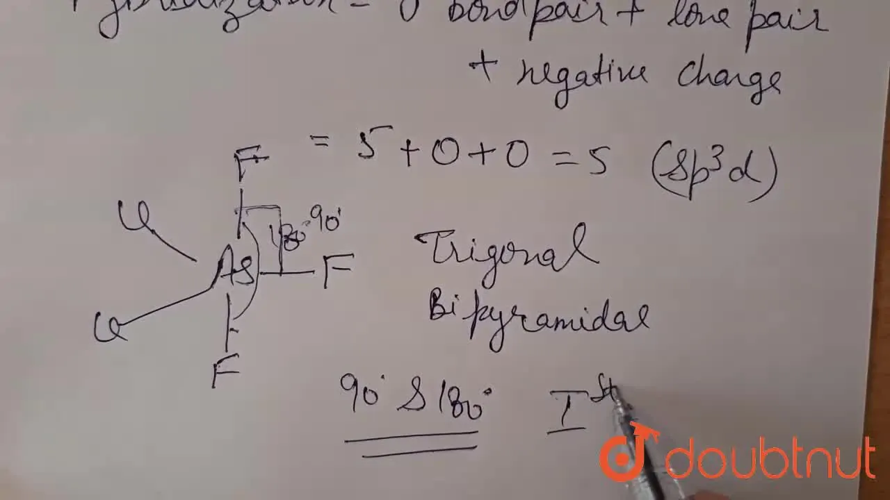 angleFAsF bond angle in AsF(3)Cl(2) molecule is