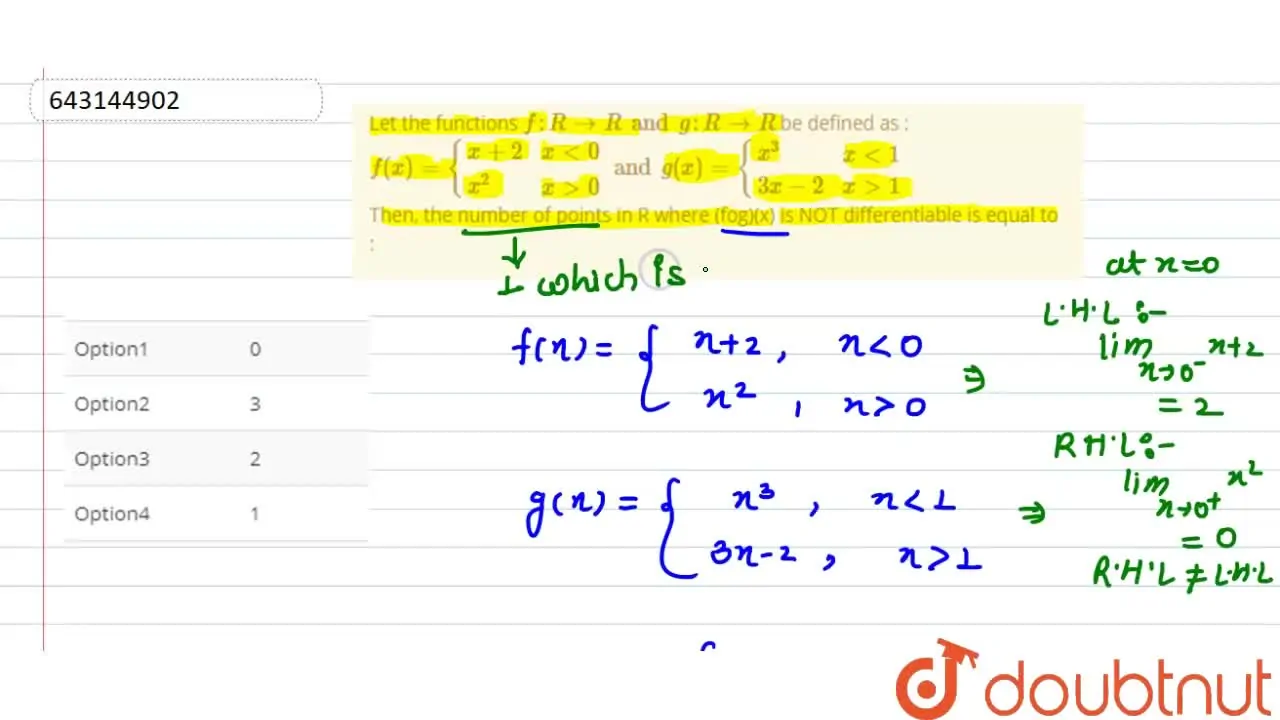 Let the functions f: R toR and g: R to R be defined as : f (x)