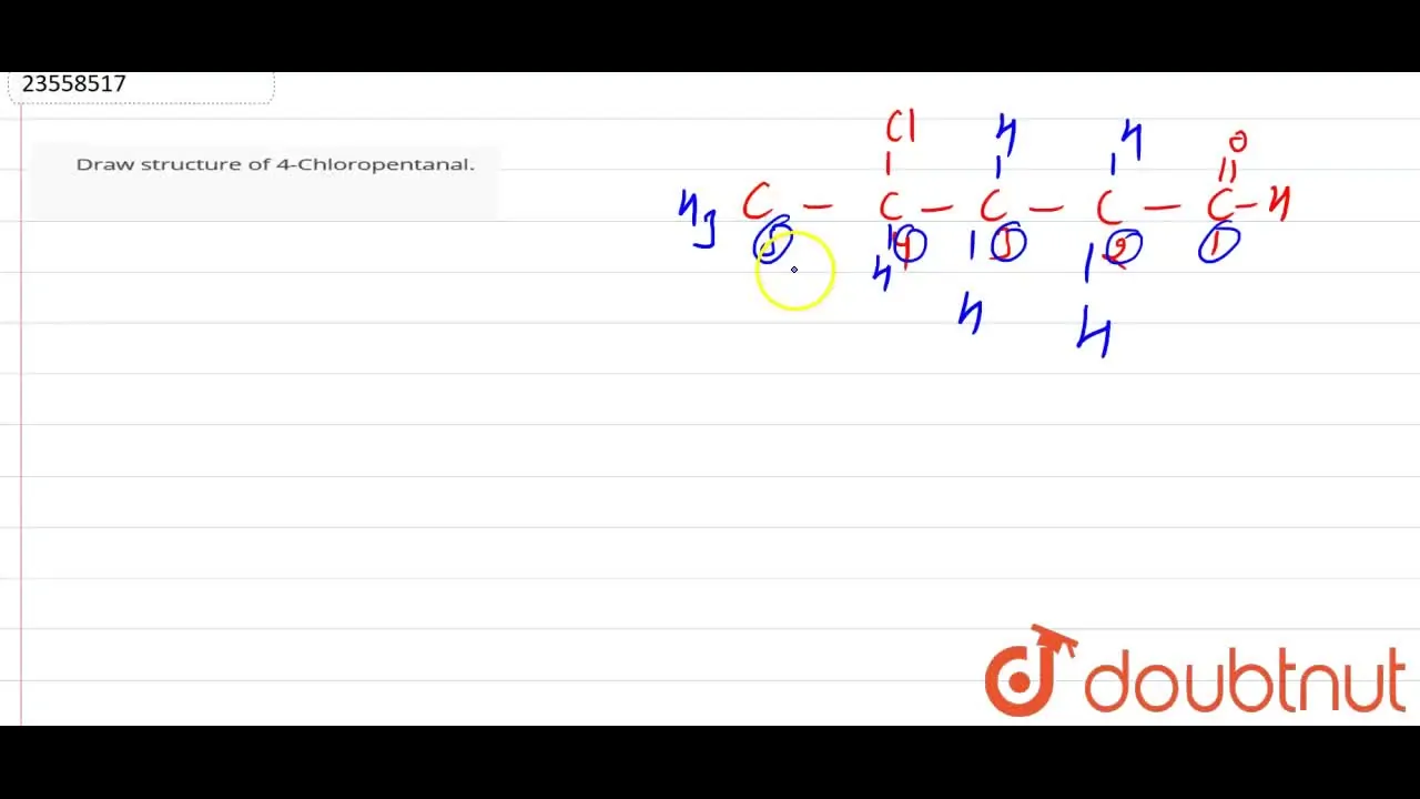 Draw structure of 4-Chloropentanal.