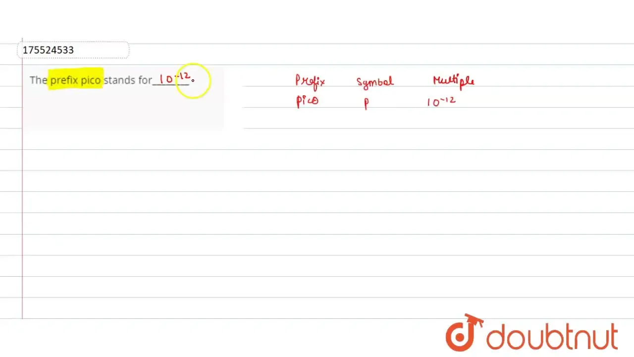 The prefix pico stands for