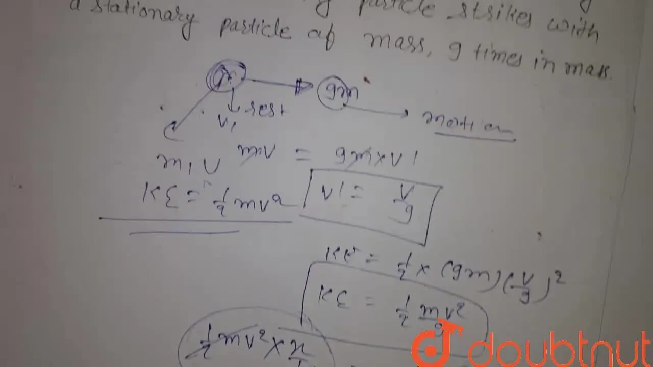 What percentage of kinetic energy of a moving particle is transferred
