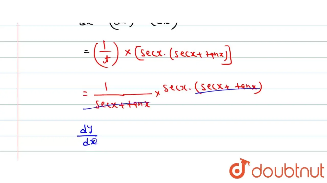 Differentiate log(secx+tanx) with respect to x