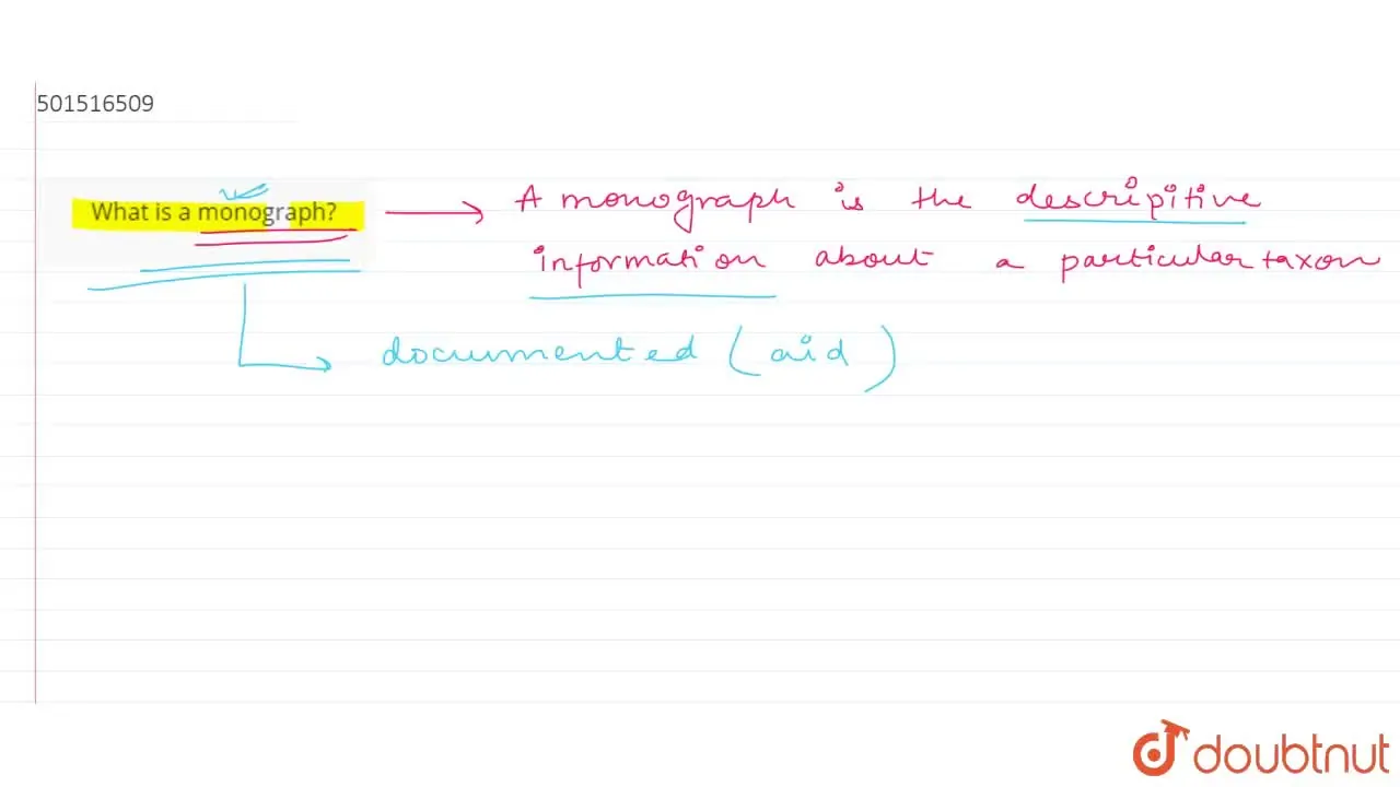 What is a monograph?