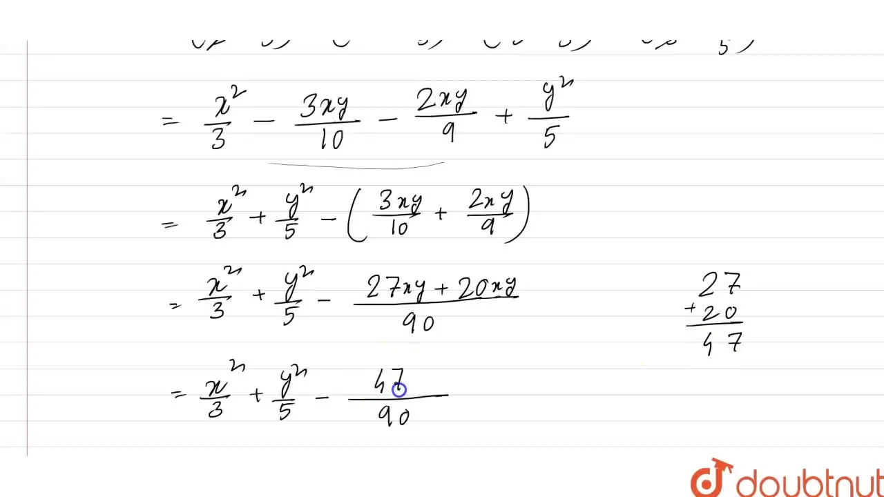 গুন্ করো : (frac[x][2]-frac[y][3])(frac[2x][3]-frac[3y][5])