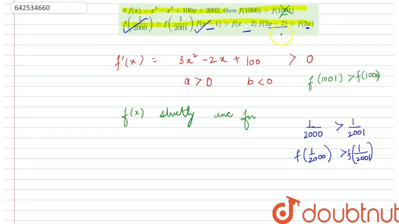 If F x x 3 x 2 100x 2002 t H E N F 1000 f 1001 F 1 2000 f 1 If F x x 3 x 2 100x 2002 t H E N F 1000 f 1001 F 1 2000 f 1