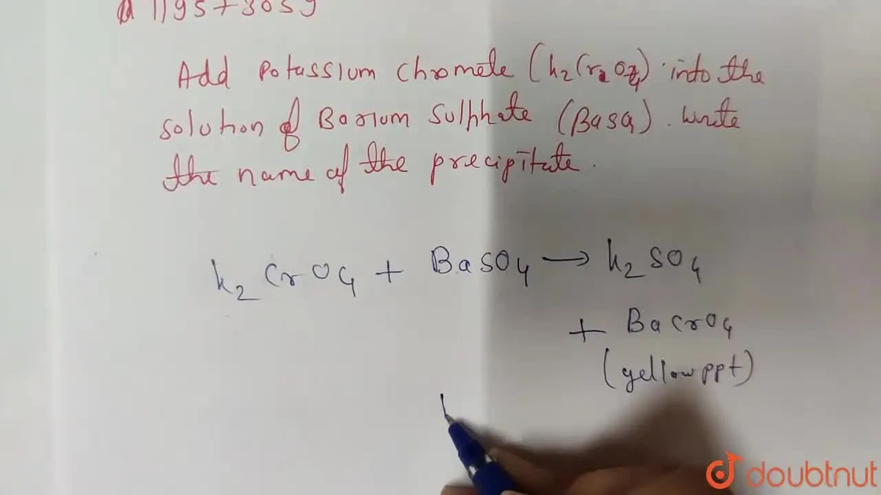 Add potassium chromate (K(2)CrO(4)) into the solution of barium sulpha
