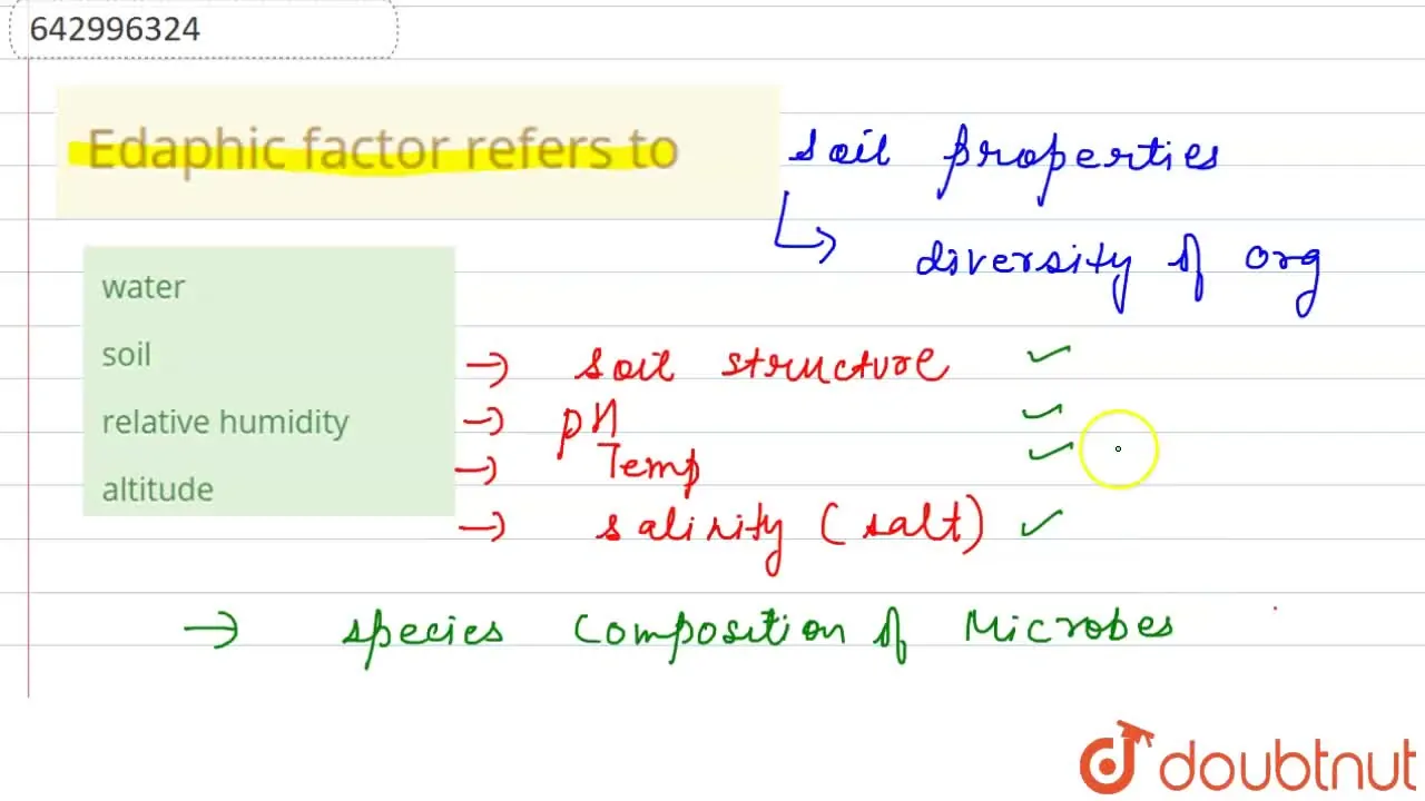 Edaphic factor refers to