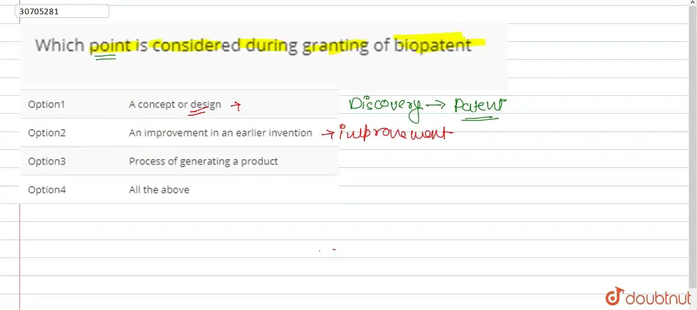 Which point is considered during granting of biopatent