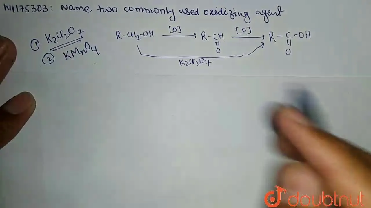 Name two commonly used oxidizing agent