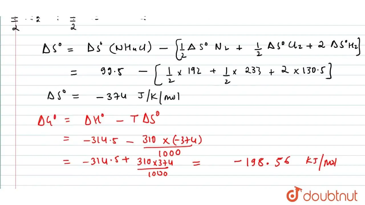 Calculate Delta(r)G^(@) for (NH(4)Cl,s) at 310K. Given :Delta(r)H^(@