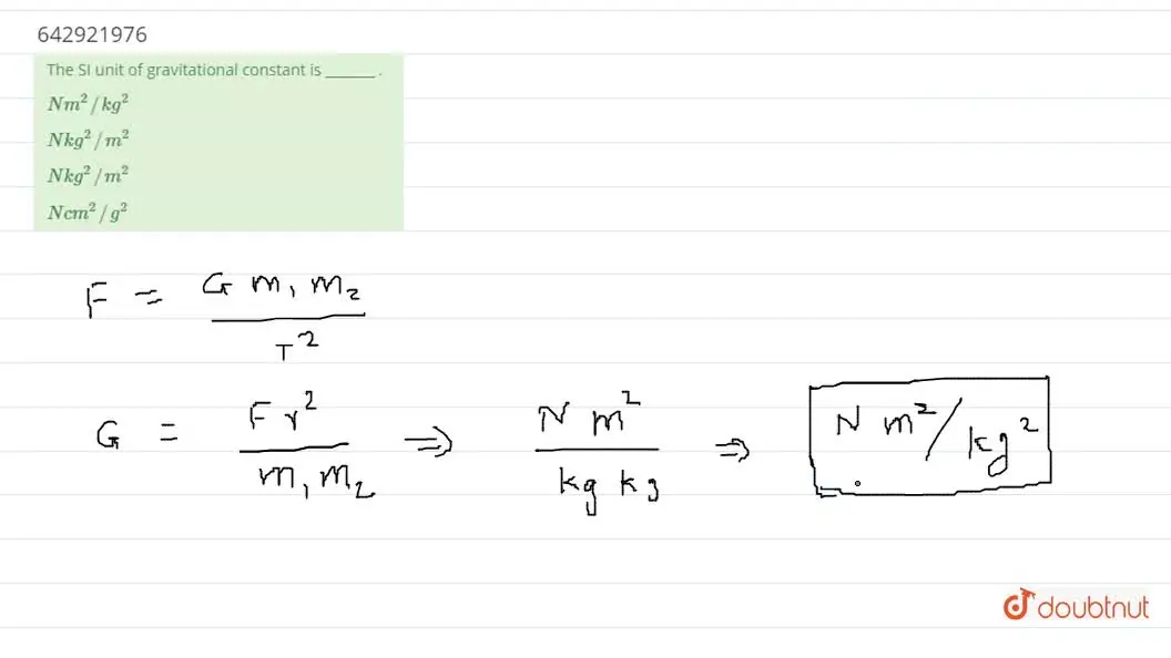 [Marathi] The SI unit of gravitational constant is