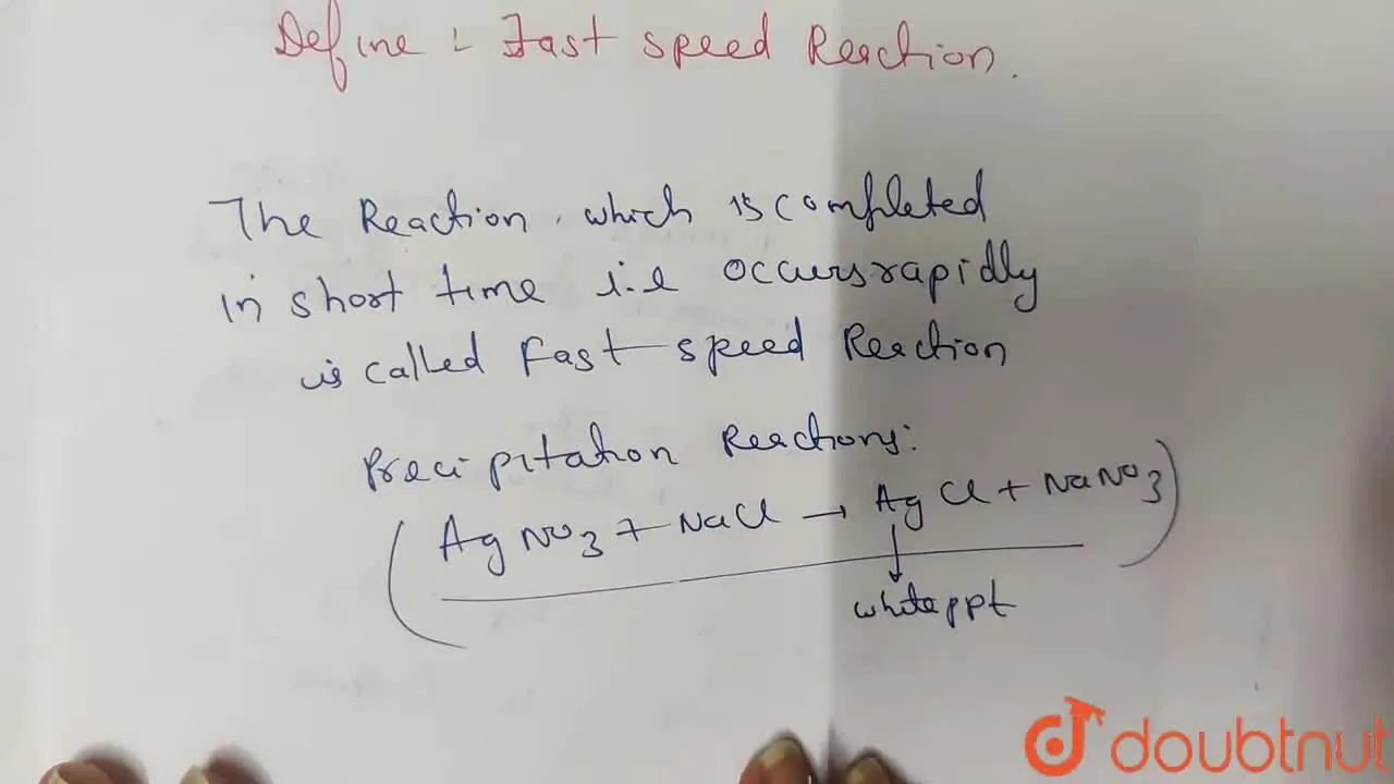 Define : Fast speed reaction