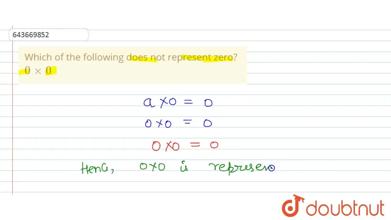 Which of the following does not represent zero? 0xx0