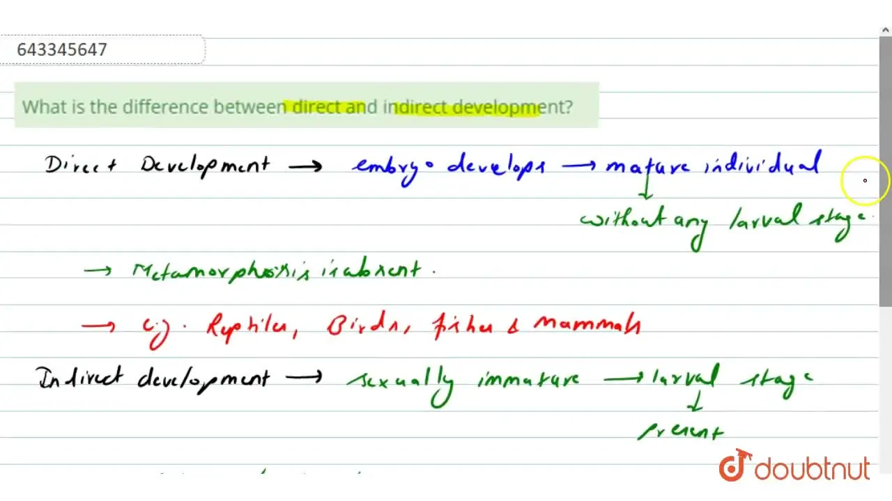 What is the difference between direct and indirect development?