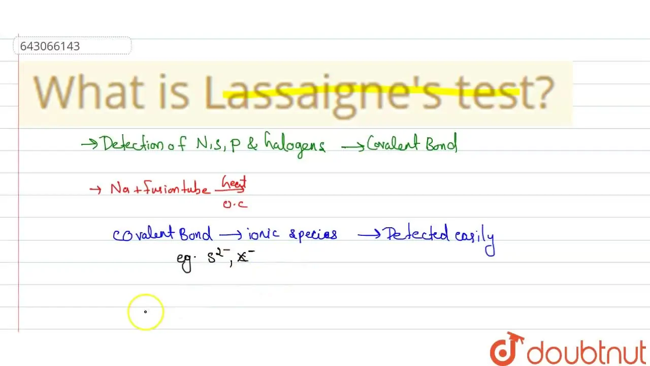 [Malayalam] What is Lassaigne's test?