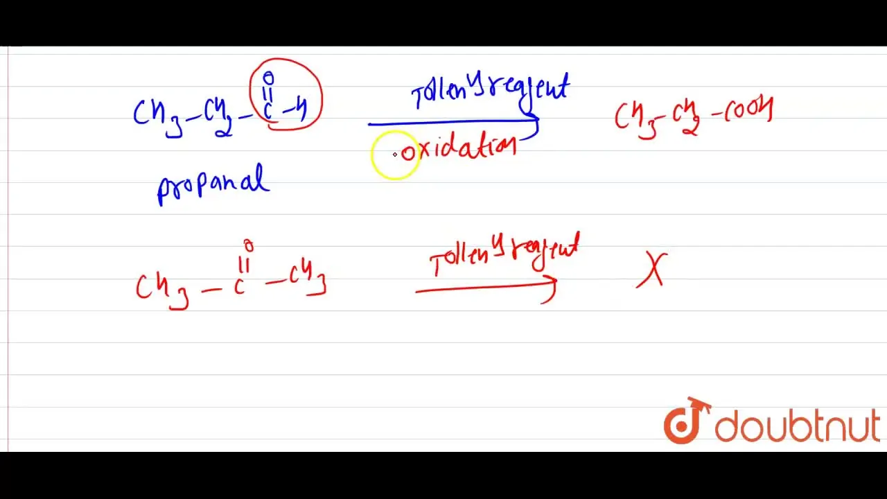 Give a test to distinguish between proponal and propanone.