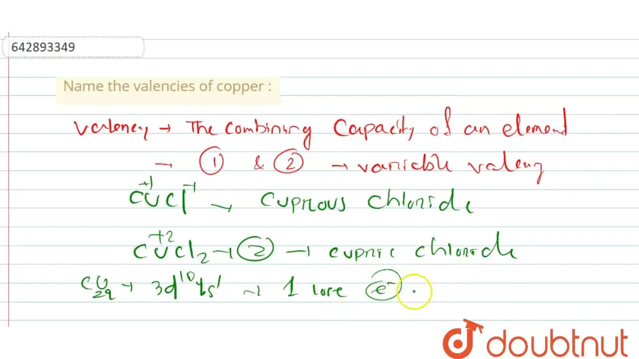 [Odia] Name the valencies of copper