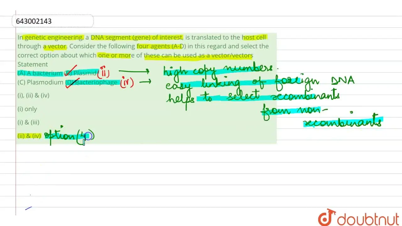 In genetic engineering, a DNA segment (gene) of interest, is translate