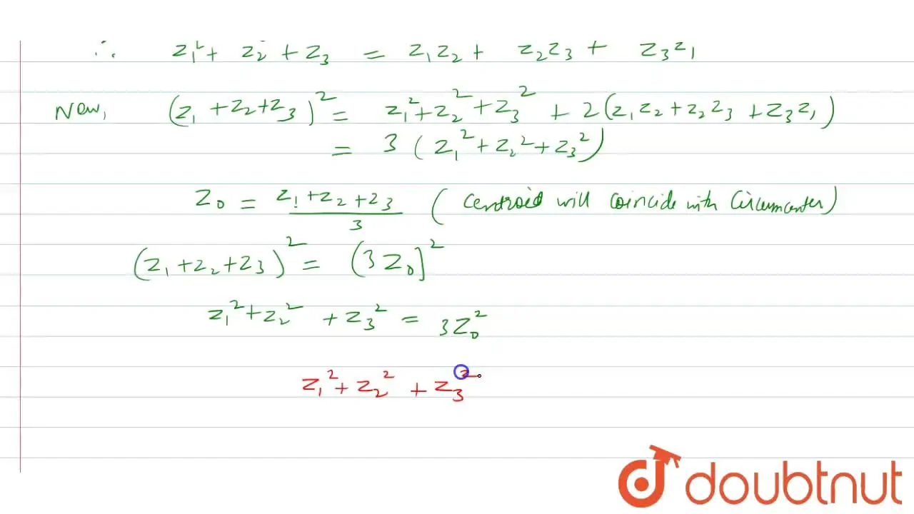 Let the complex numbers z(1),z(2) and z(3) be the vertices of an equ