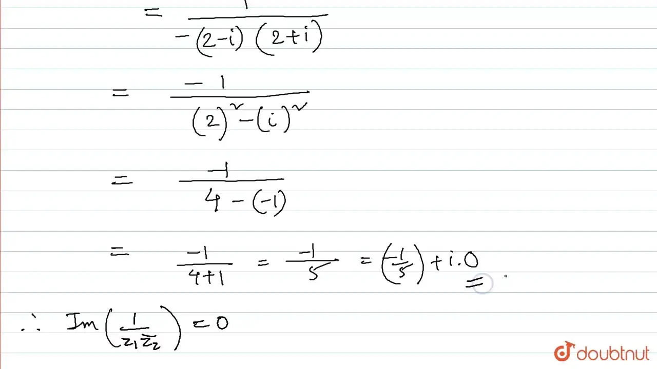 Let z(1)=2 -I, z(2)= -2 +i, find (i) Re ((z(1)z(2))/(bar(z)(1))), (ii)